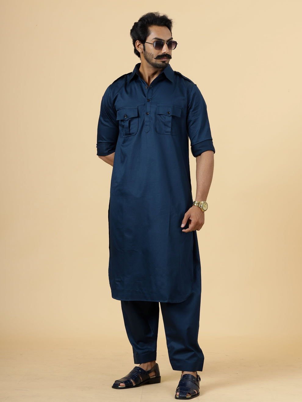 Classy Teal Pathani Kurta-Salwar Set – Rajanyas